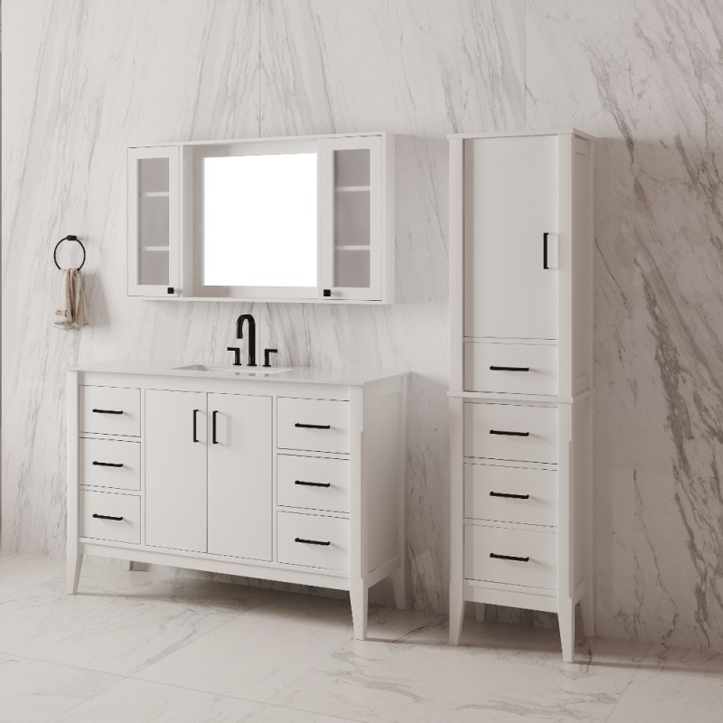 Essence Floor Mount 48” Single Sink Vanity – Freestanding Bathroom ...